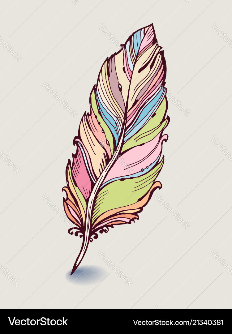 Graphic artistic stylized image of quill Vector Image