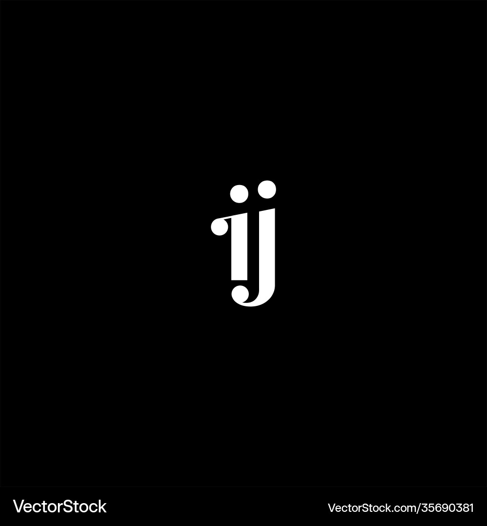I j letter logo creative design on black color Vector Image