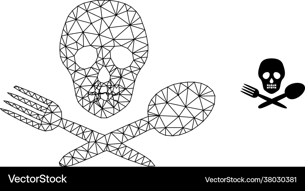 Polygonal network mesh toxic food icon Royalty Free Vector