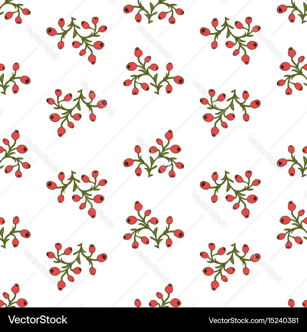 Seamless floral pattern of berries Royalty Free Vector Image