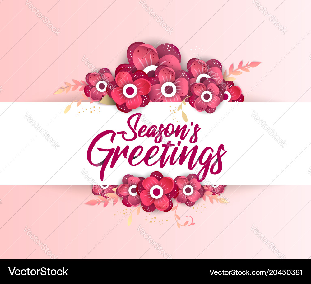 Seasons greeting template beautiful origami Vector Image