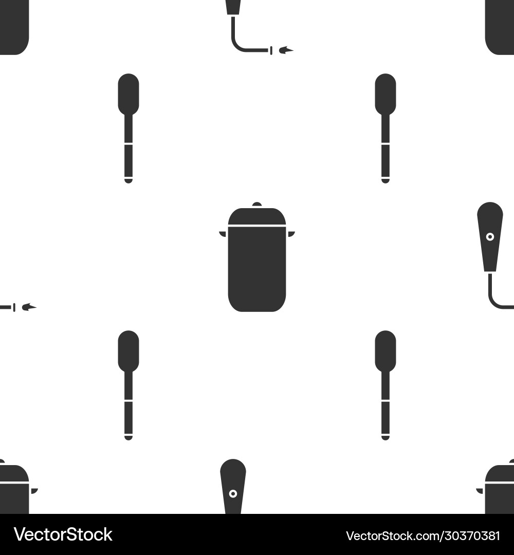 Set long electric lighter cooking pot and spoon Vector Image
