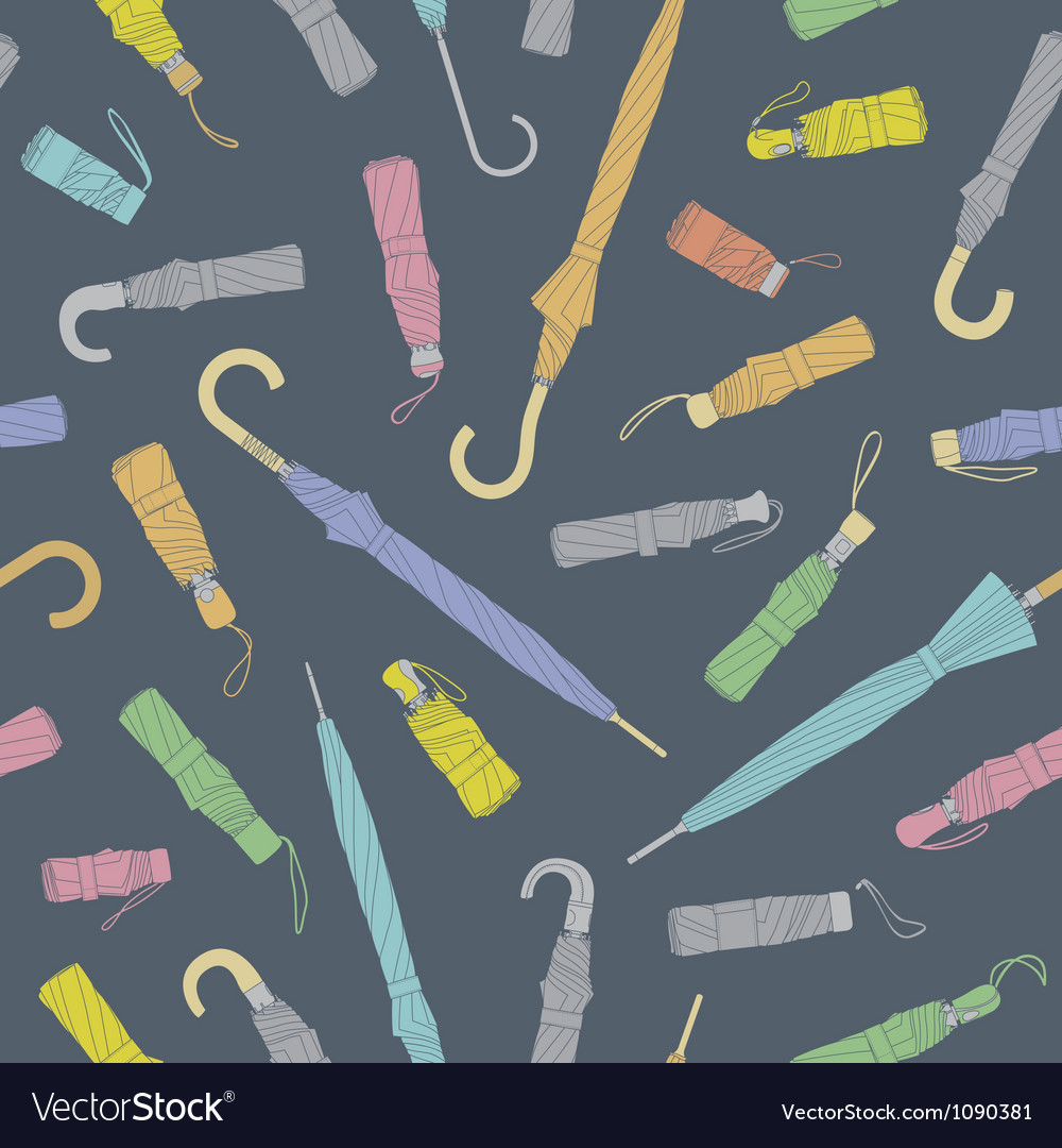 Umbrellas seamless pattern Royalty Free Vector Image