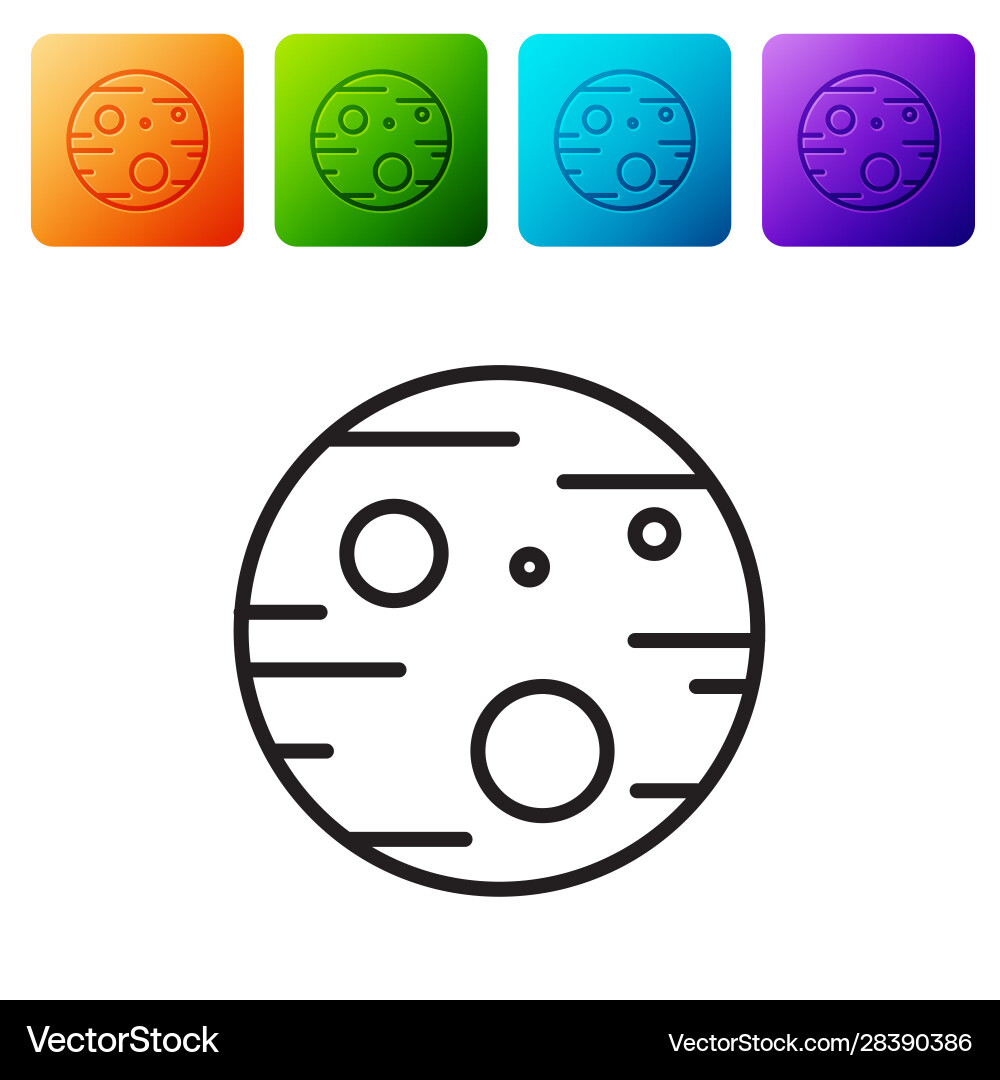 Black line planet mars icon isolated on white Vector Image