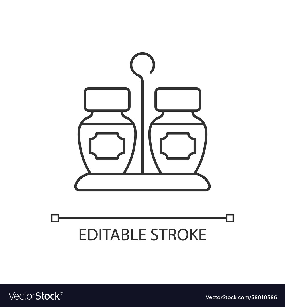 Condiments set linear icon Royalty Free Vector Image