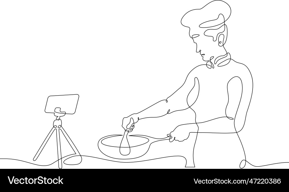 Cook is preparing food in the kitchenchef Vector Image