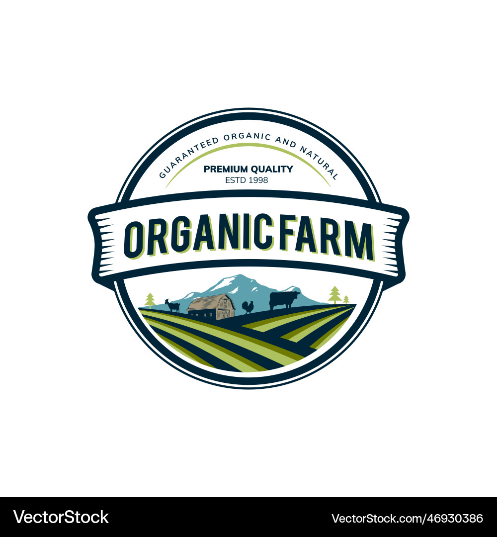 Farm logo design Royalty Free Vector Image - VectorStock