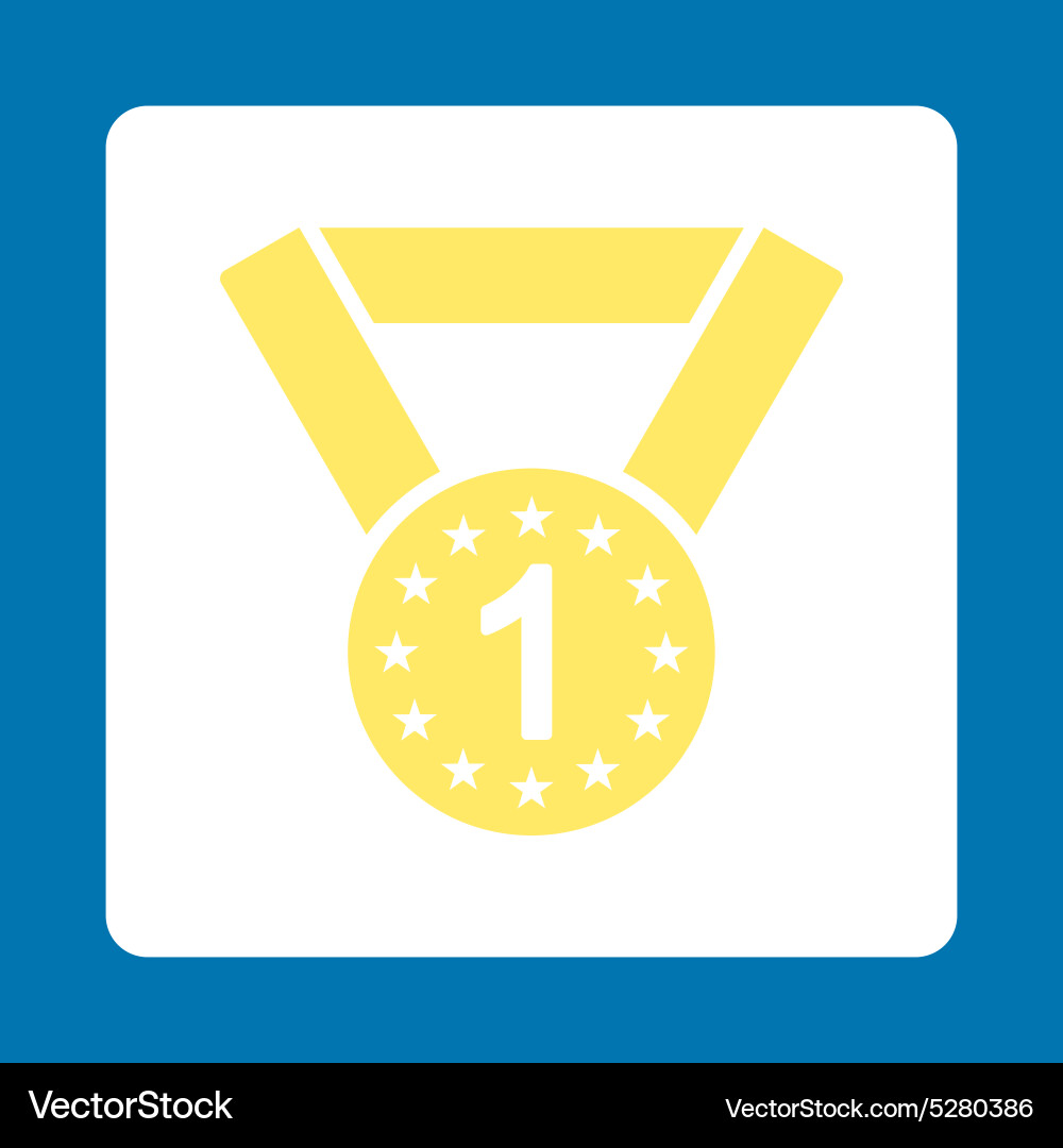 First medal icon from award buttons overcolor set Vector Image