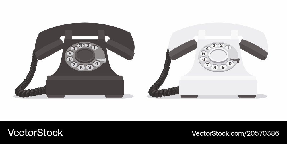 Front view two vintage phones Royalty Free Vector Image