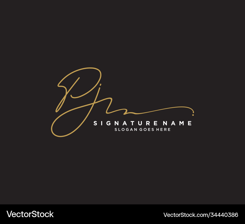 Letter pj signature logo template Royalty Free Vector Image