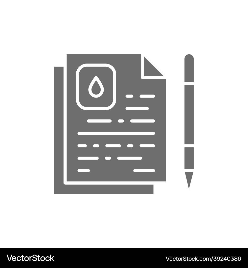 Oil contract water agreement grey icon Royalty Free Vector