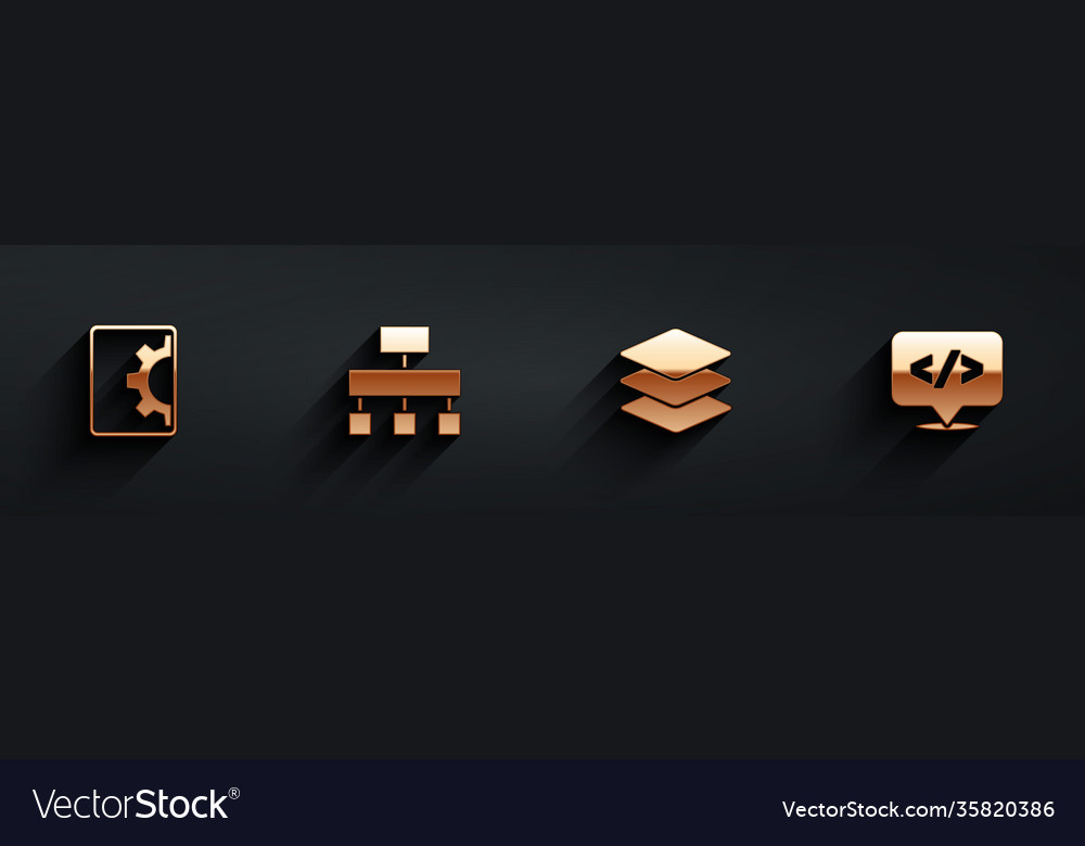 Set web development site map layers and front Vector Image