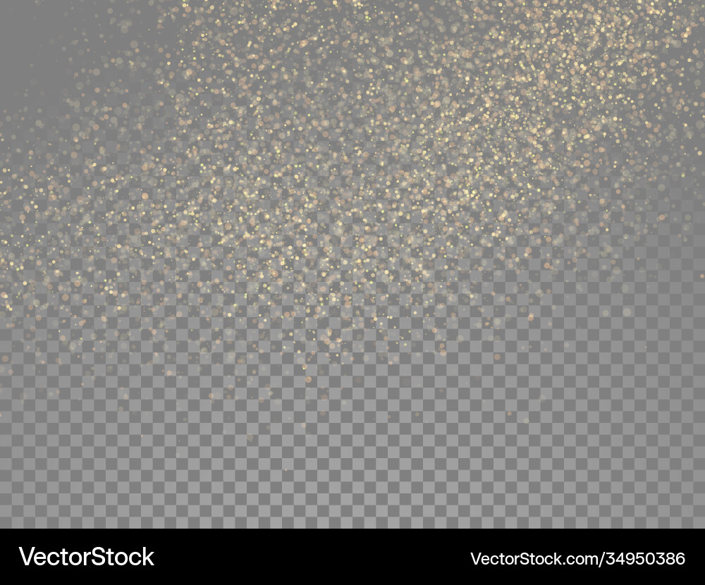 Sparkling gold glitter particles effect golden Vector Image