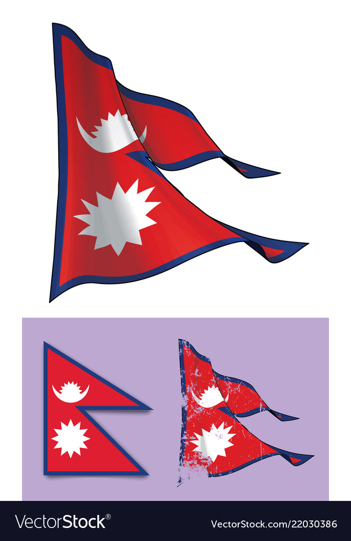 Waving flag nepal Royalty Free Vector Image - VectorStock Waving flag nepal Royalty Free Vector Image - VectorStock