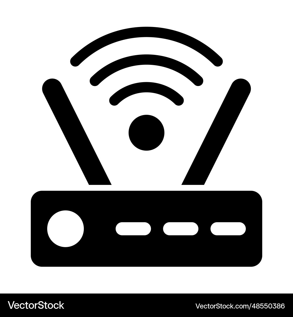 Wifi router glyph icon for personal Royalty Free Vector