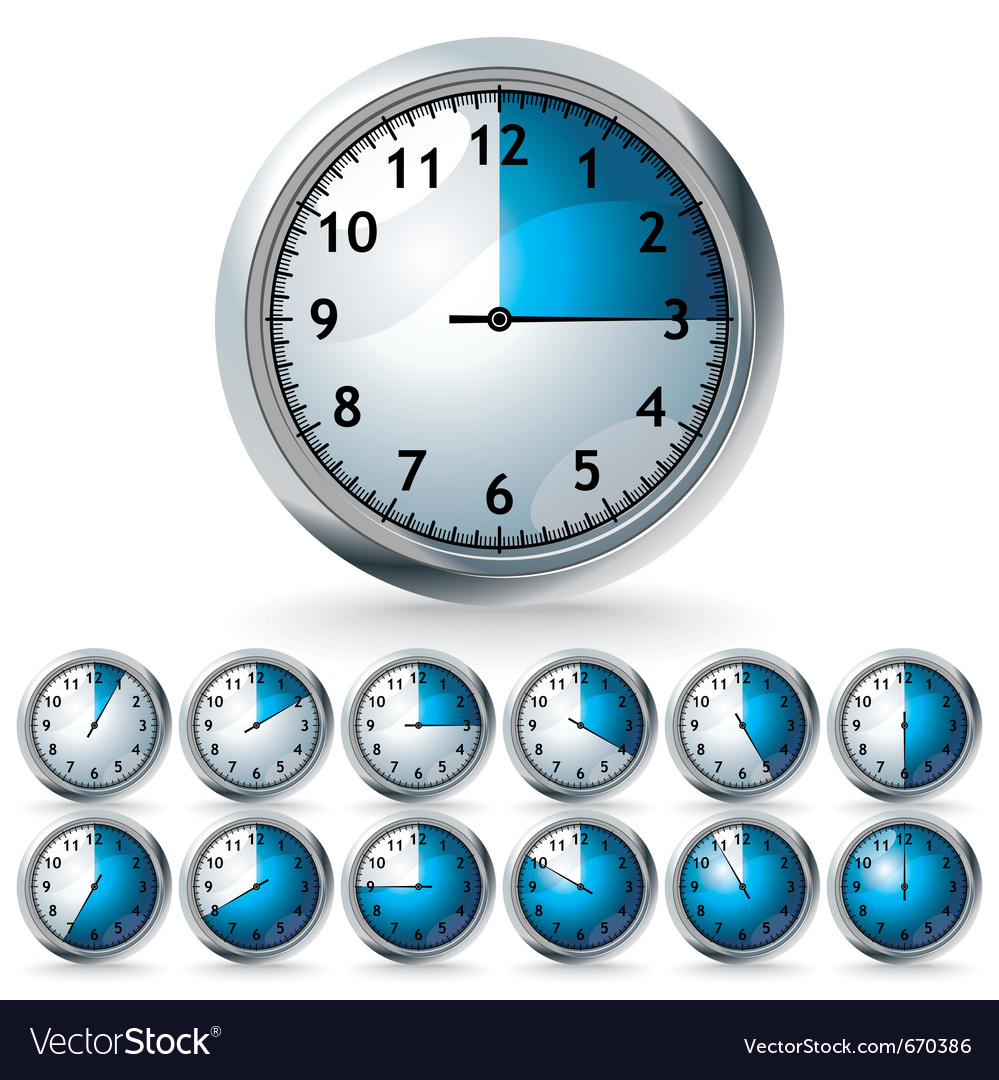 World clocks Royalty Free Vector Image - VectorStock
