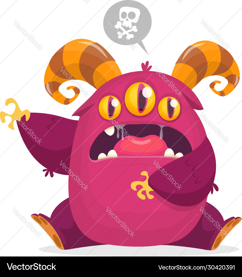 Angry cartoon monster halloween Royalty Free Vector Image