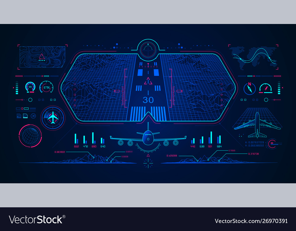 Aviation interface Royalty Free Vector Image - VectorStock