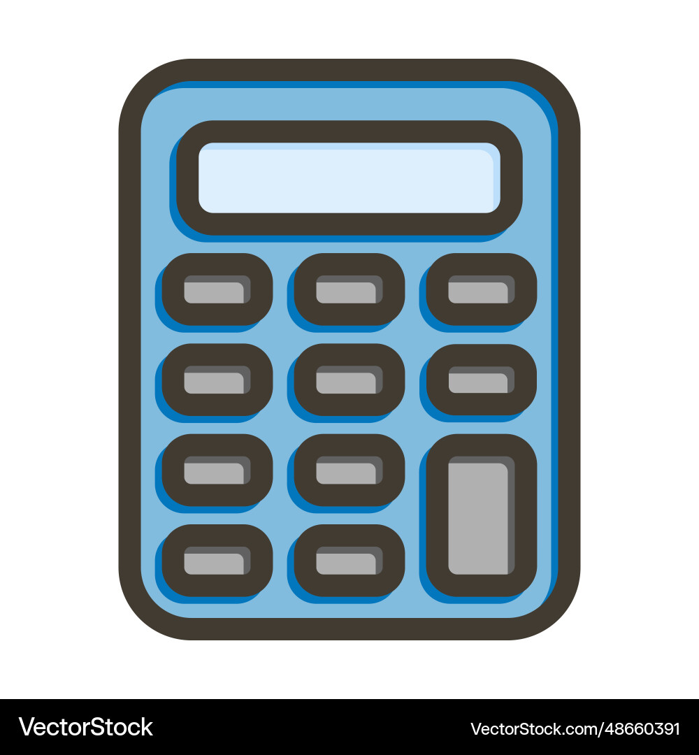 Calculator thick line filled colors icon Vector Image