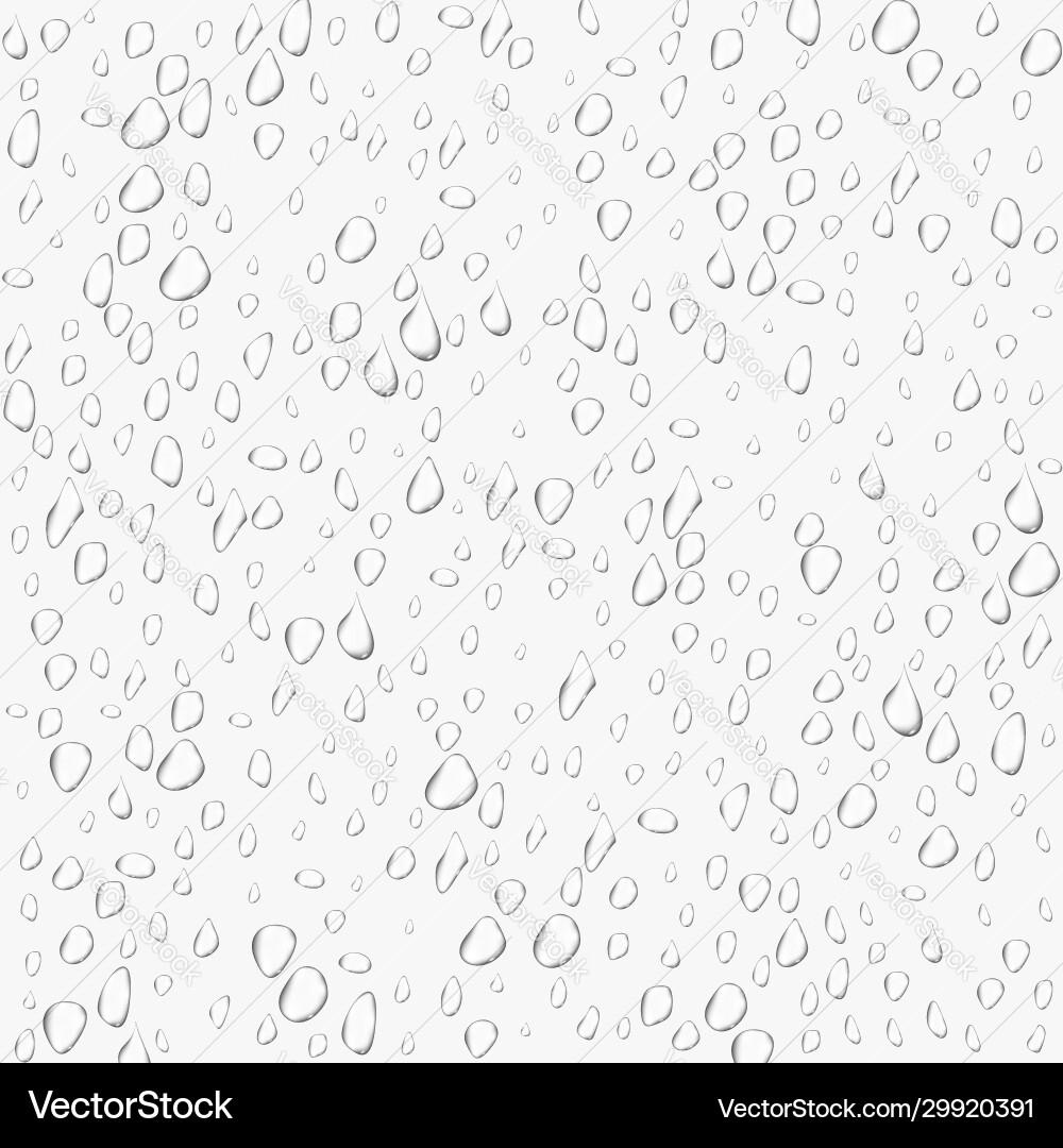 Different realistic transparent water drops glass Vector Image