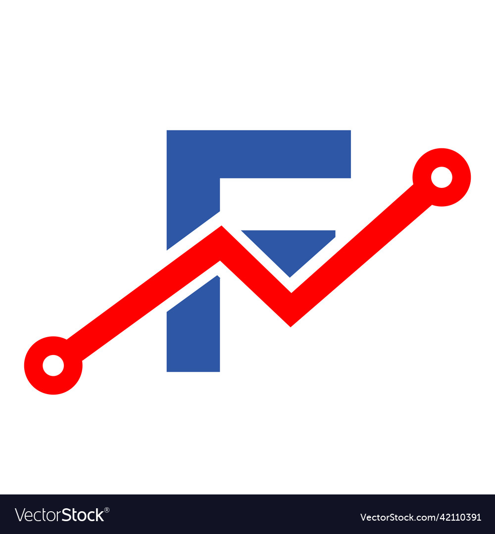 Digital letter f technology icon logo design Vector Image