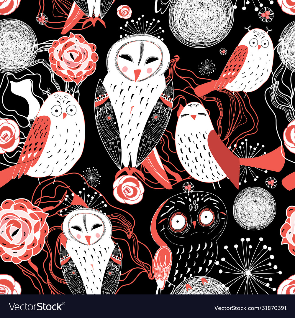 Graphic pattern owl Royalty Free Vector Image - VectorStock