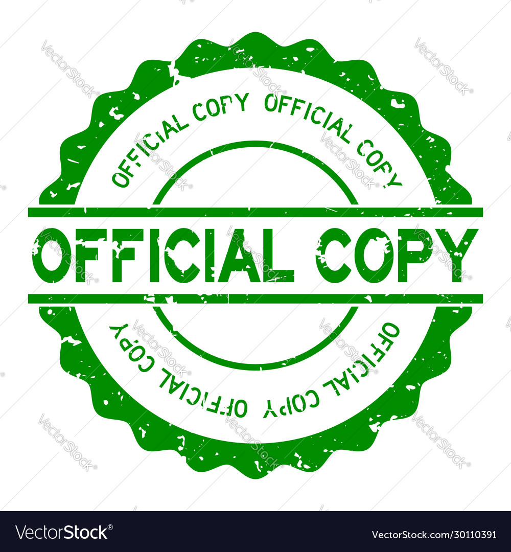 Grunge green official copy word round rubber seal Vector Image