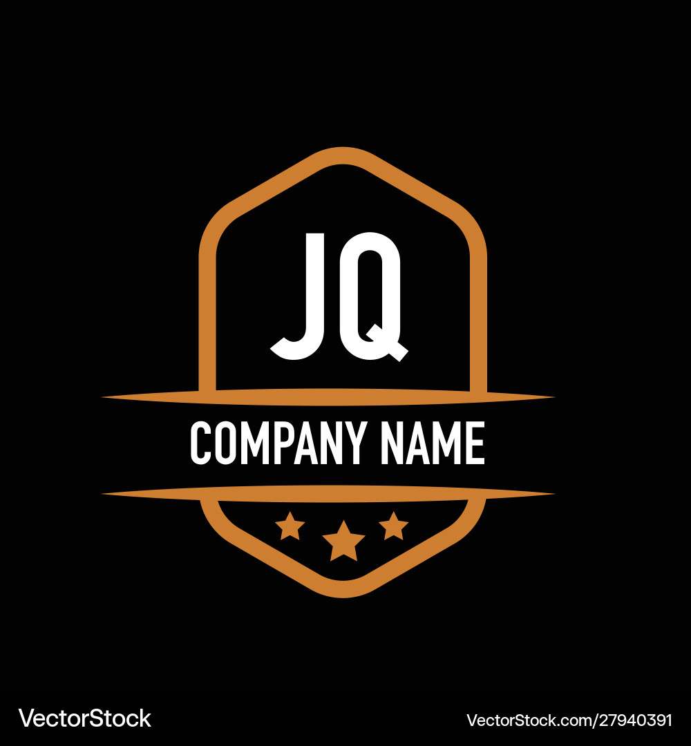 Initial letter jq vintage logo concept graphic Vector Image