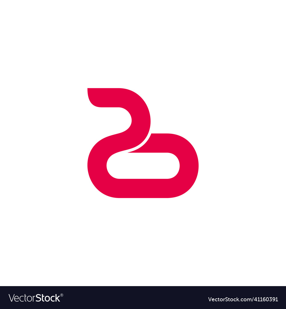 Letter 2b simple curves linear geometric Vector Image
