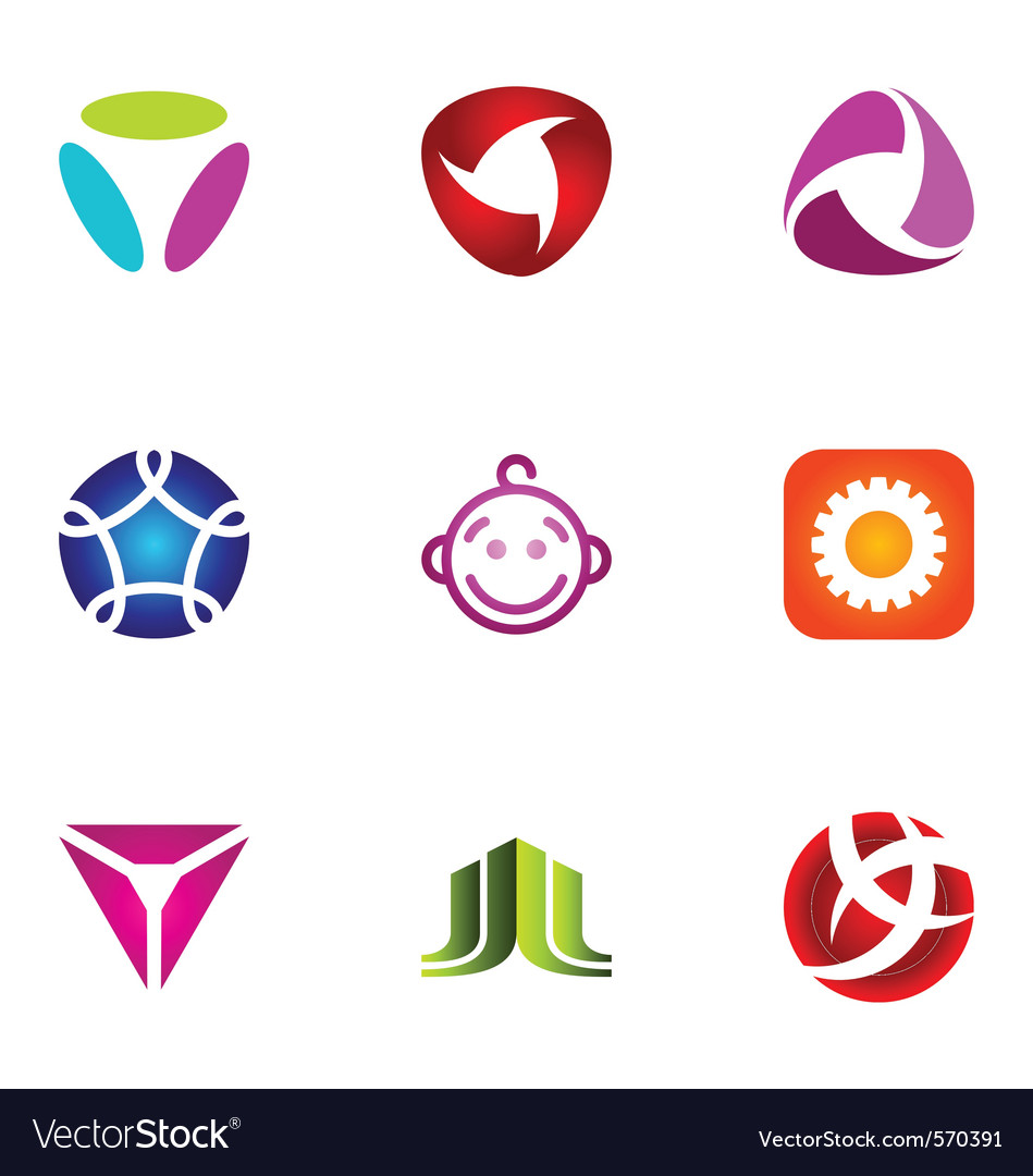 Logo design elements set 53 Royalty Free Vector Image