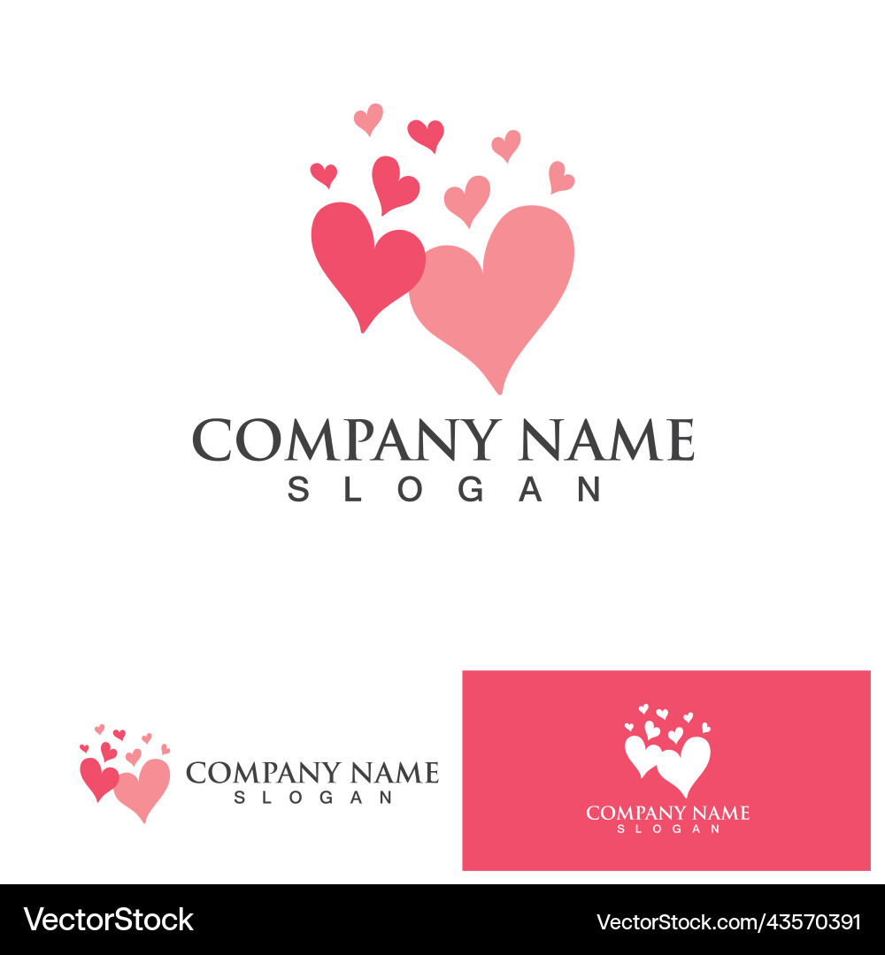 Love heart logo and symbol template Royalty Free Vector