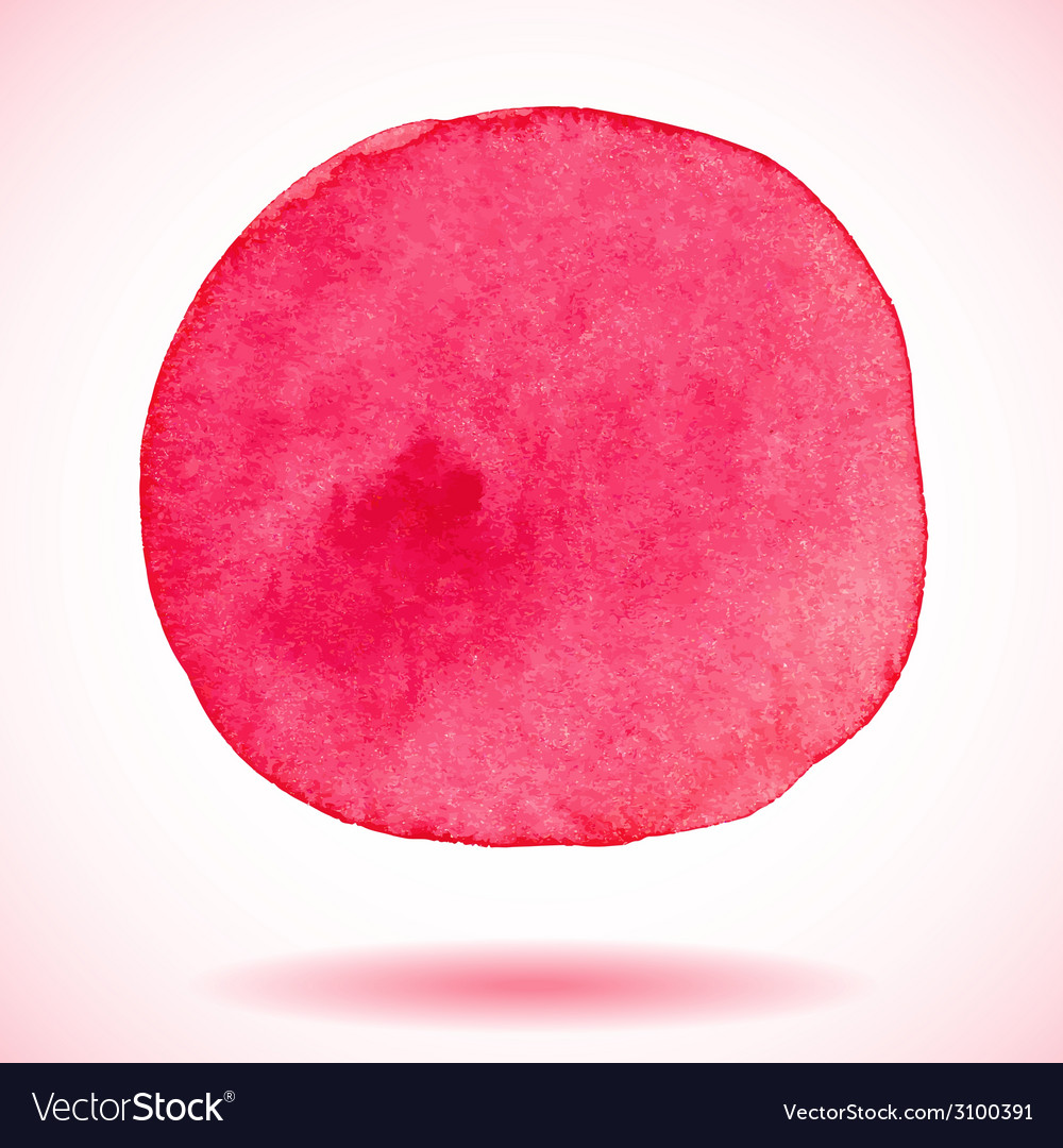 Red isolated watercolor paint circle Royalty Free Vector
