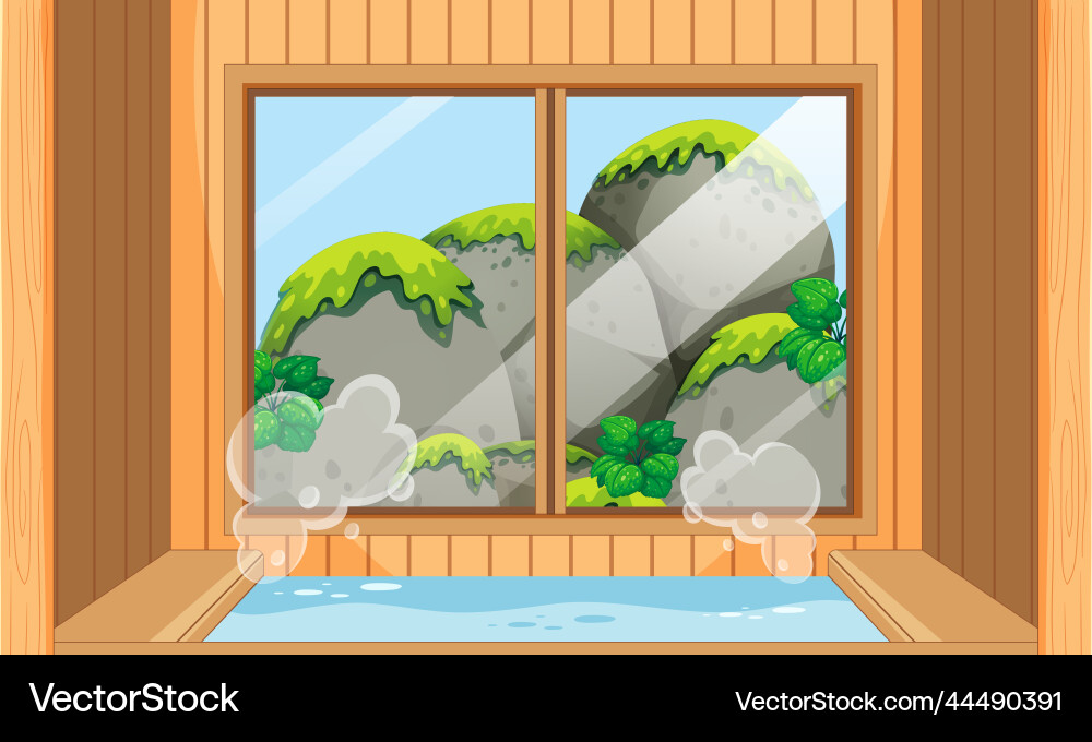 Sauna room with hot tub spa Royalty Free Vector Image