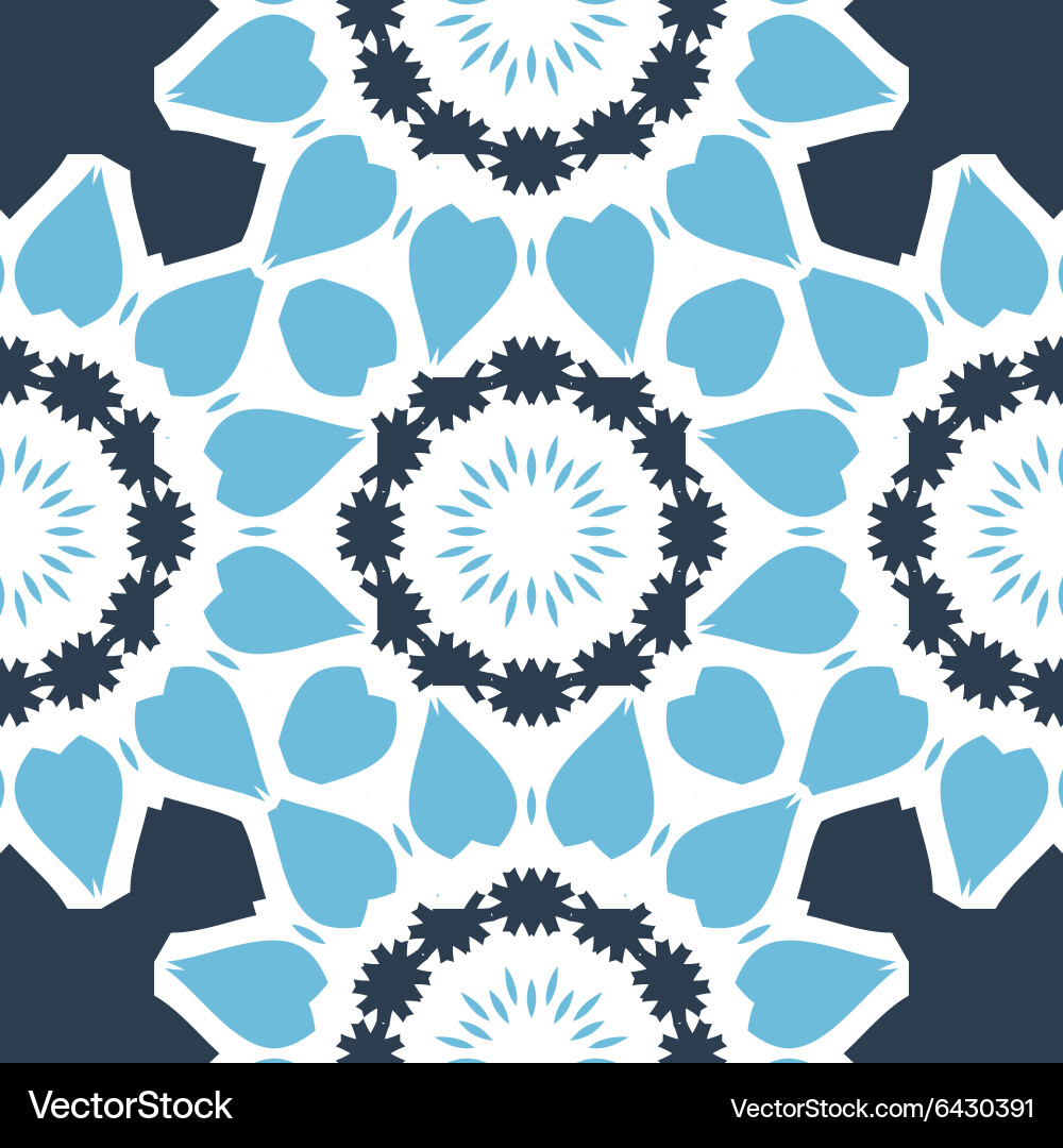 Seamless print in blue color with stylized Vector Image