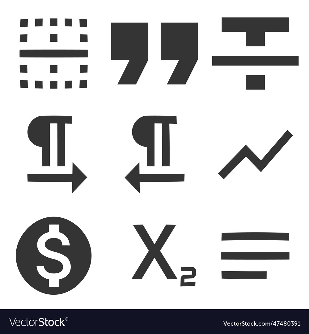 Set of 9 icons editor modern thin line icons Vector Image