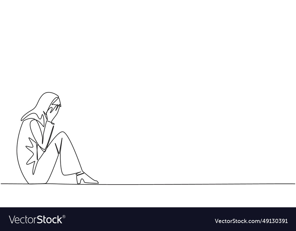 Single continuous line drawing arabian Royalty Free Vector