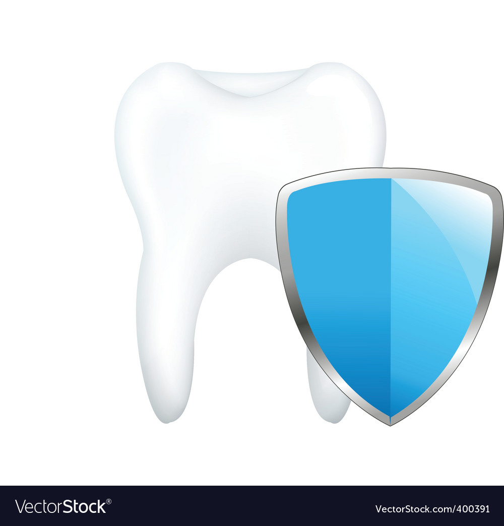 Tooth with shield Royalty Free Vector Image - VectorStock