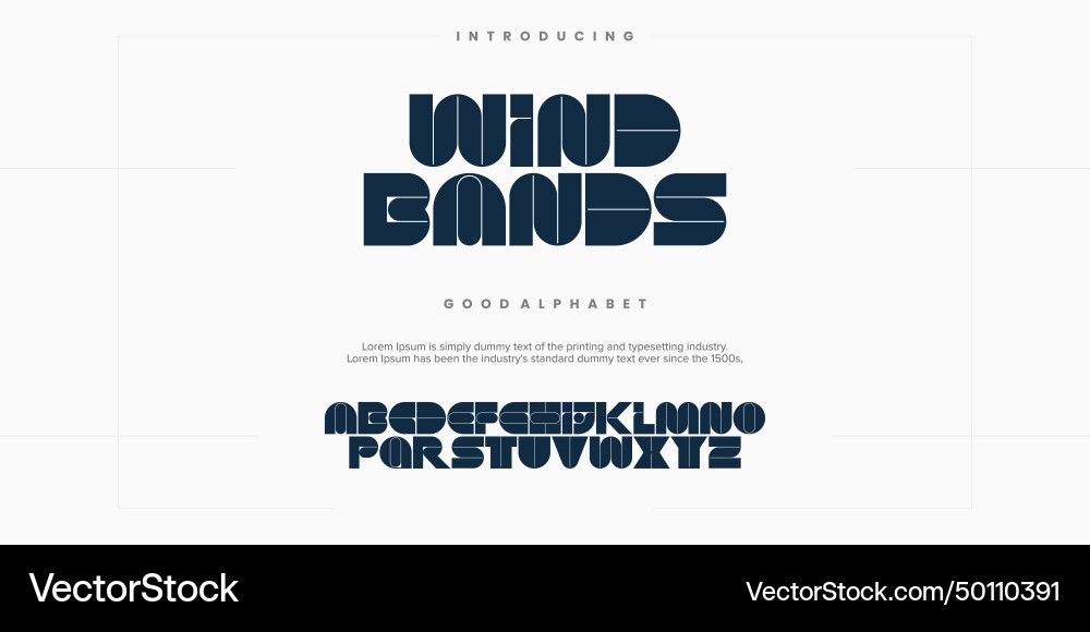 Wind bands modern minimal abstract alphabet fonts Vector Image