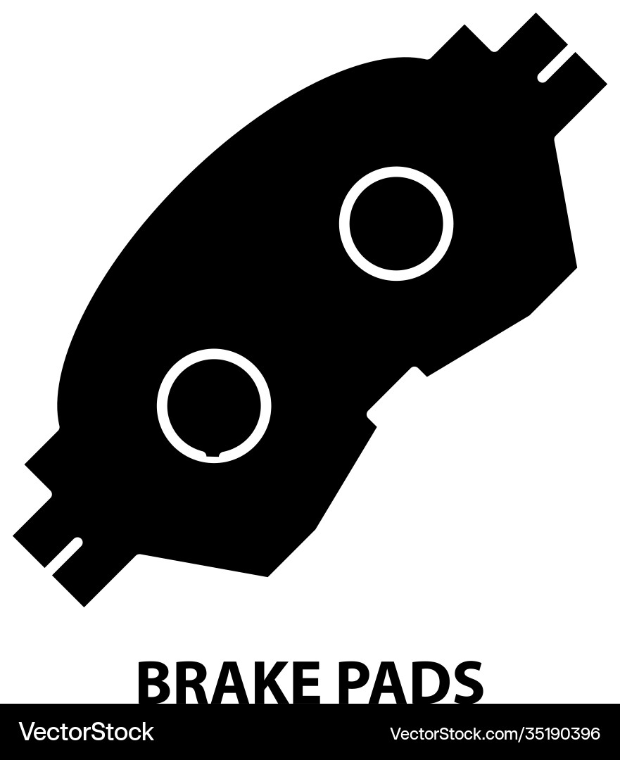 Brake pads icon black sign with editable Vector Image