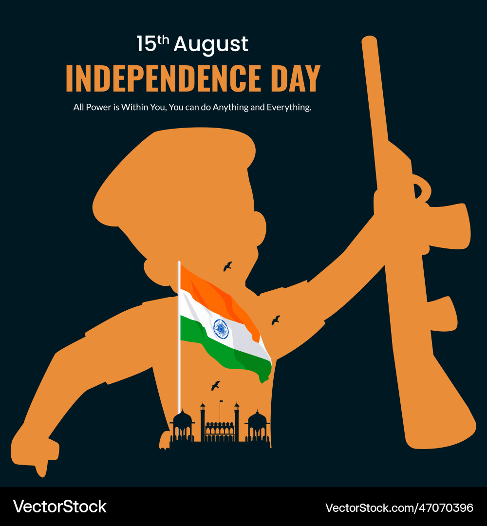 Celebrating 15 august independence day banner Vector Image
