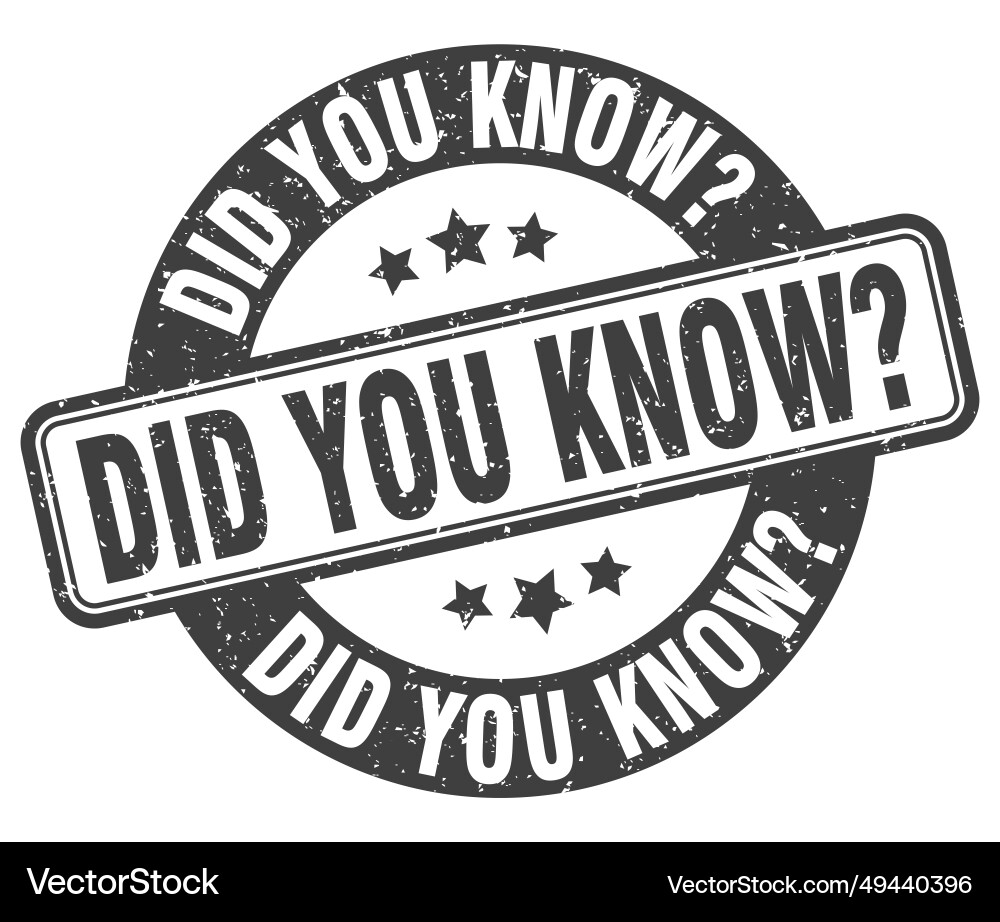 Did you know stamp did you know label round Vector Image