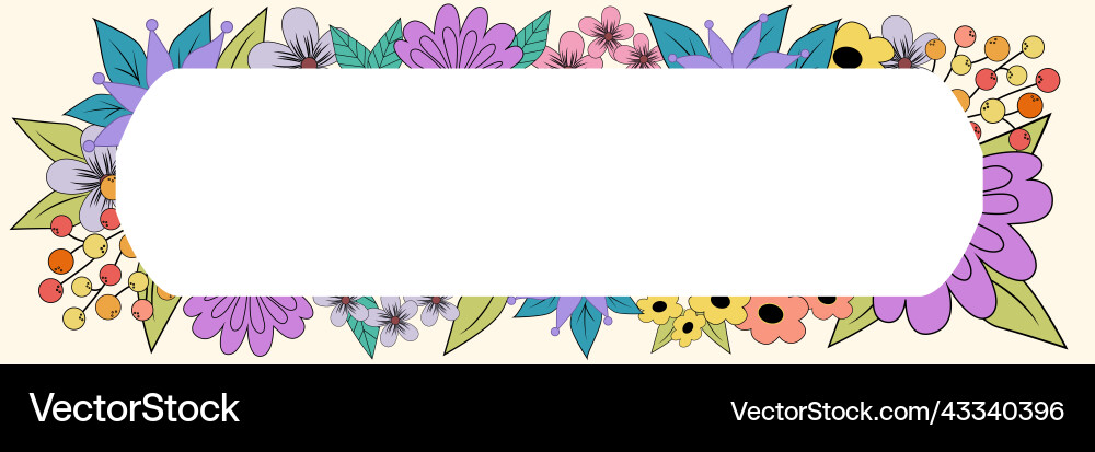 Frame with leaves and flowers around Royalty Free Vector