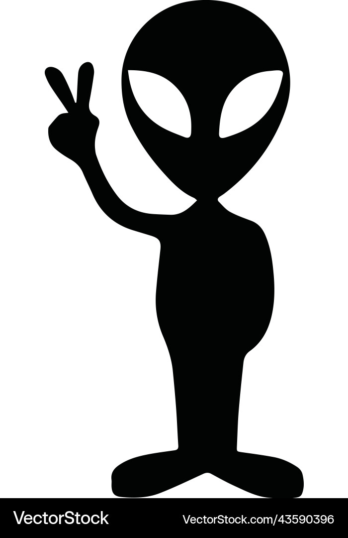 Funny alien cartoon characters standing holding Vector Image