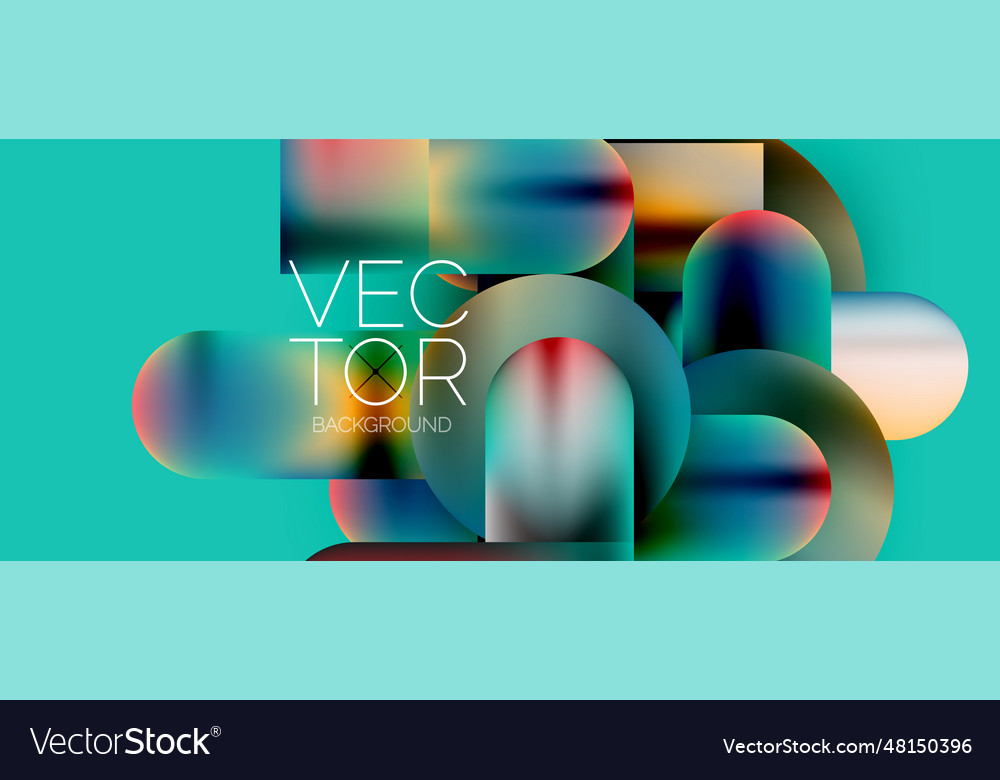Geometric shapes fluid gradient abstract minimal Vector Image