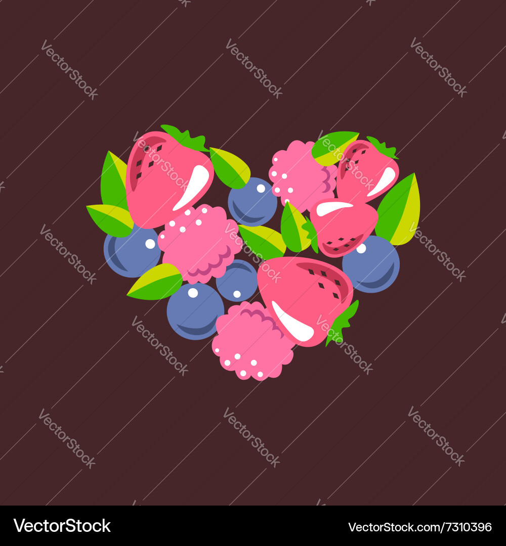 Heart consists of berries Royalty Free Vector Image