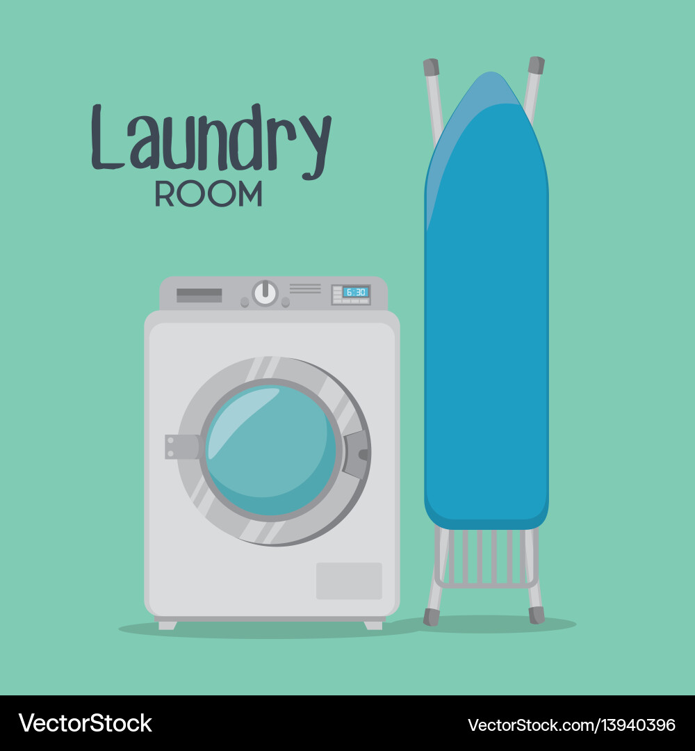 Laundry room flat icons Royalty Free Vector Image