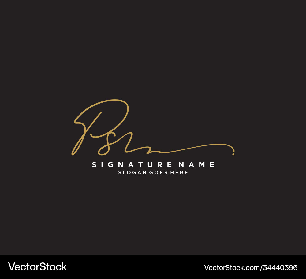 Letter ps signature logo template Royalty Free Vector Image