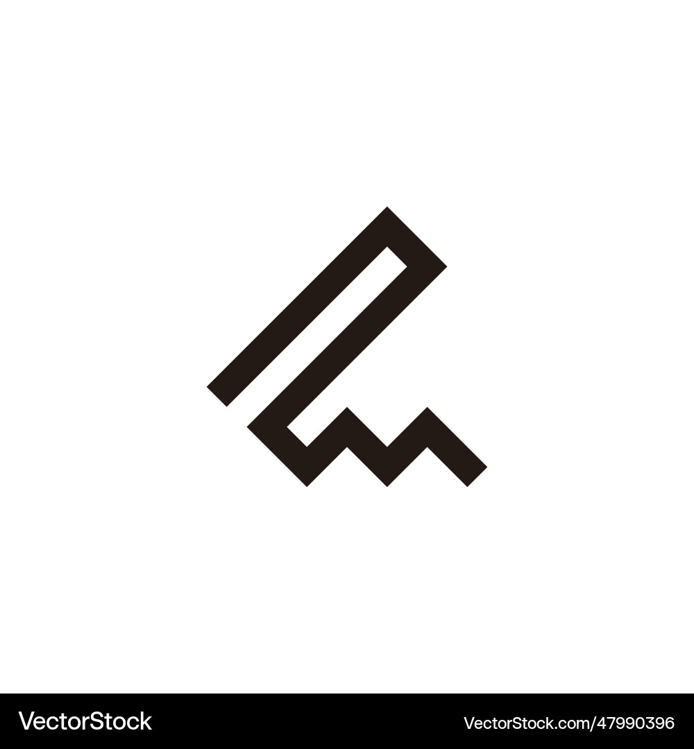 Number 2 letter m square geometric symbol simple Vector Image