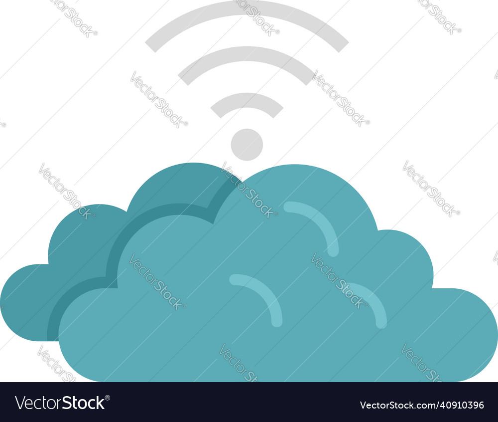 Remote control data cloud icon flat isolated Vector Image