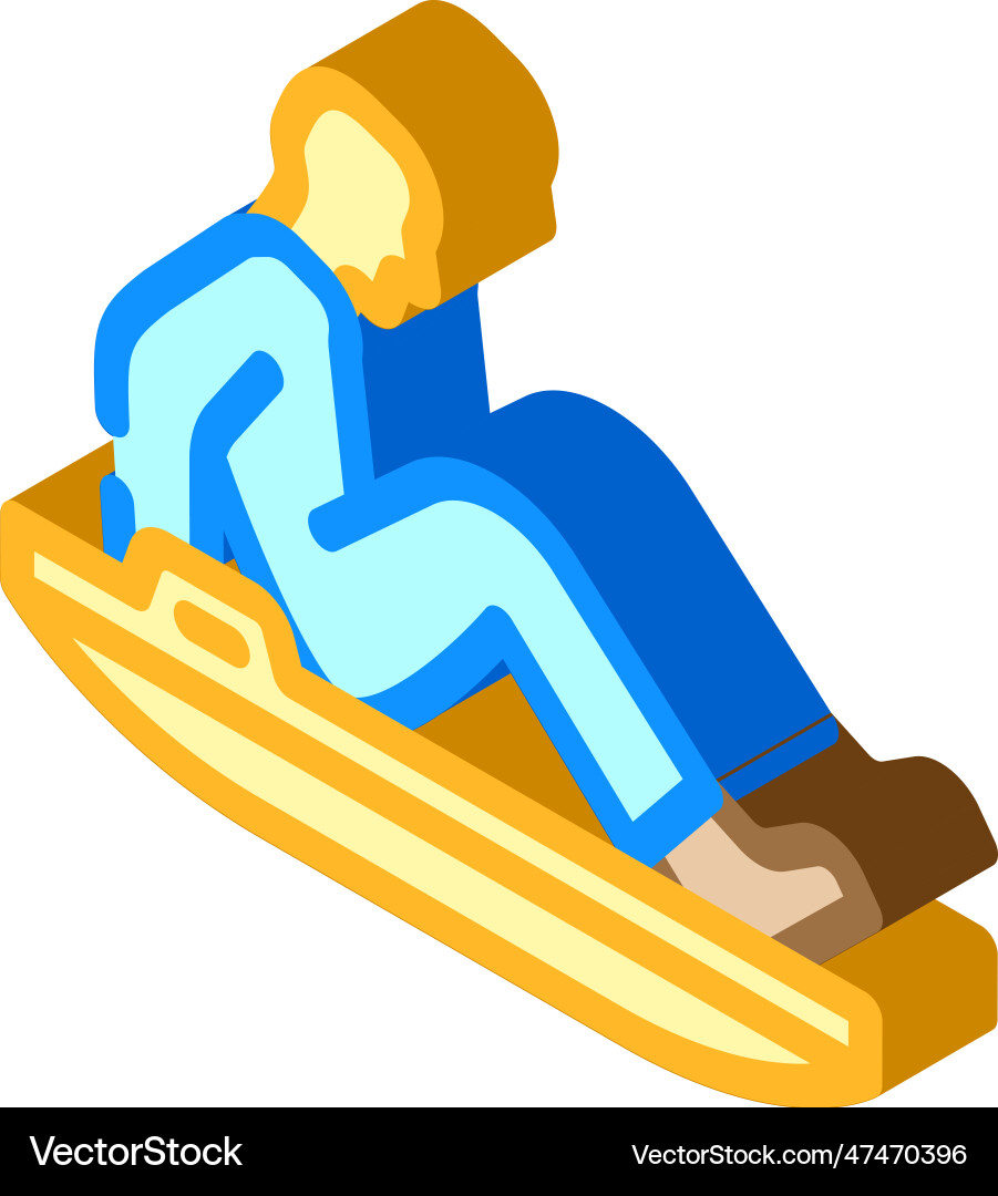 Sledding winter season isometric icon Royalty Free Vector